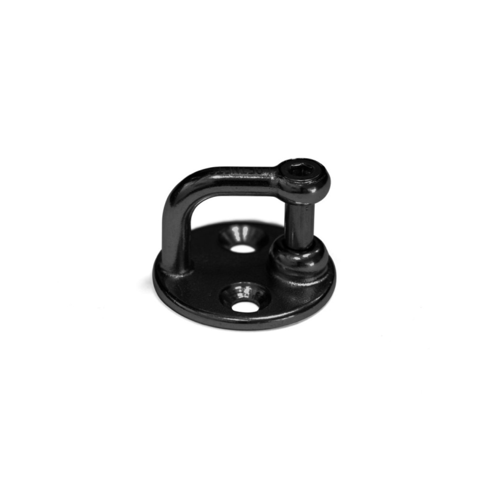 Pontet manille inox A4 noir avec vis pour filet d'habitation vertical